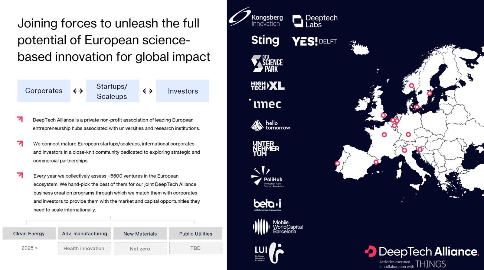 The one-point entry to Europe’s leading deep tech ecosystems.