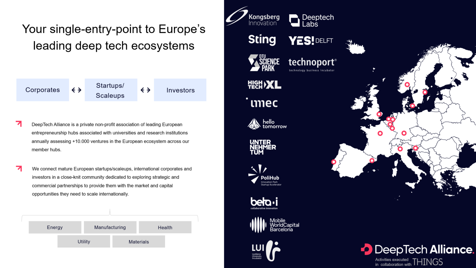 The one-point entry to Europe’s leading deep tech ecosystems.
